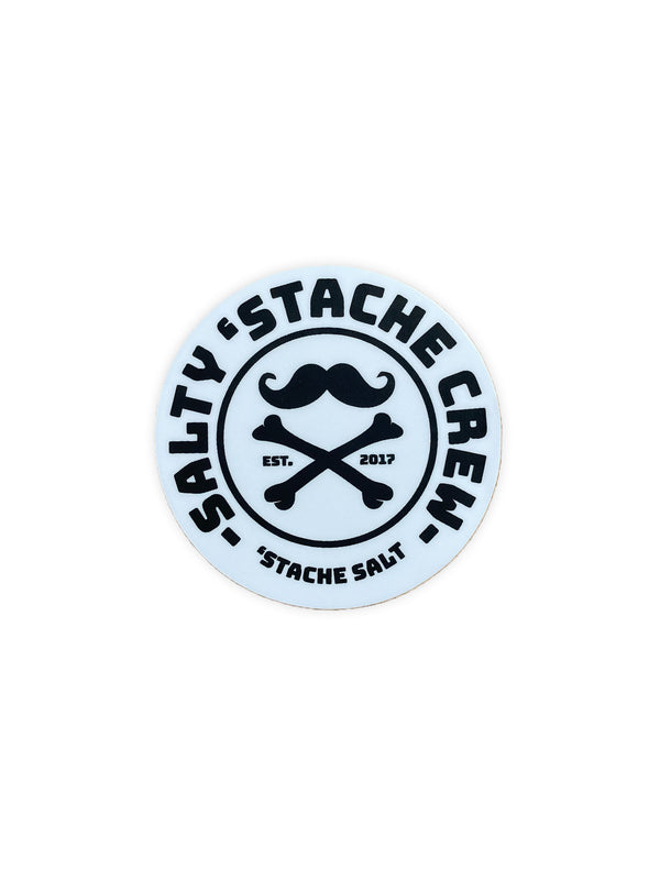 Salty 'Stache Crew 3" Sticker - 'Stache Salt Moustache Wax
