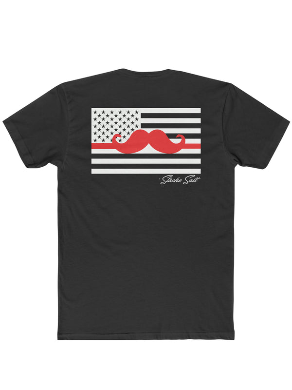 Red Thin 'Stache Line Tee - 'Stache Salt Moustache Wax
