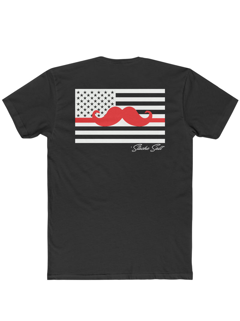 Red Thin 'Stache Line Tee - 'Stache Salt Moustache Wax