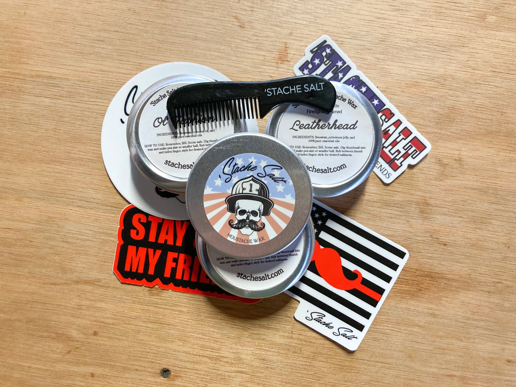 Mini Moustache Comb - 'Stache Salt Moustache Wax